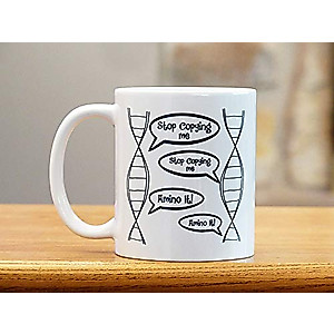 DNA Biology Coffee Mug - Stop Copying Me, Amino It - Ceramic Mug 11 Oz