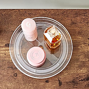 iDesign The Sarah Tanno Collection 9” Lazy Susan Spinning Cosmetic Organizer, Made of Recycled Plastic, Clear