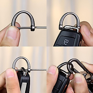 Key Chains for Car Keys, 360 Degree Rotatable Keychain for Men, Black Key Ring