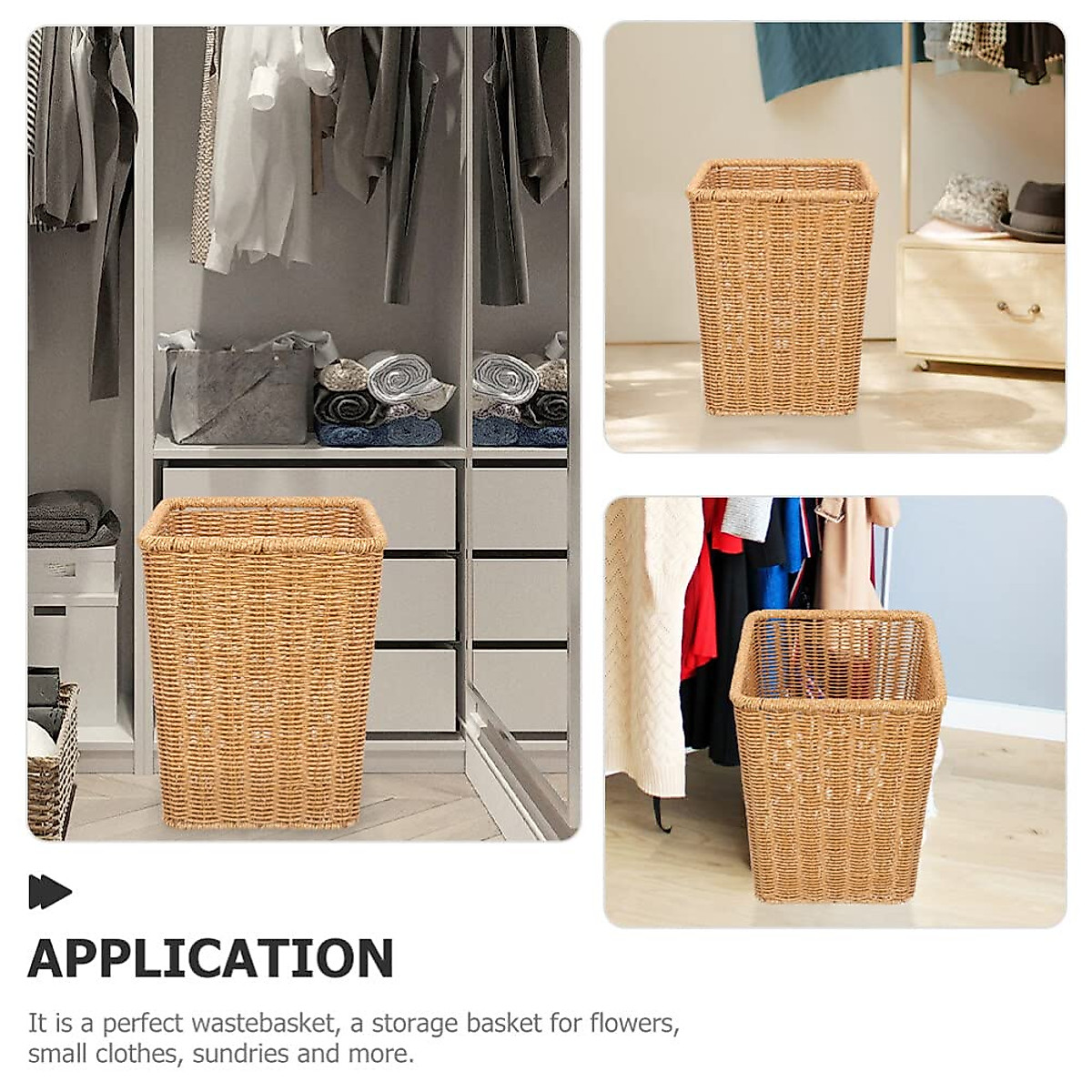 Cabilock Crevice Trash Can Magazine Basket Pastoral Style Garbage Bin Kitchen Trash Recycle Basket Bin Trash Basket Mini Garbage Can Toy Storage Bread Office Storage Basket Plastic