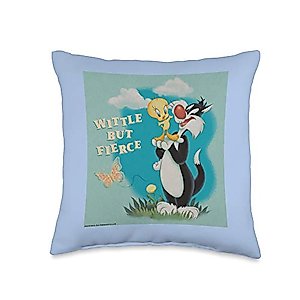 Looney Tunes Sylvester and Tweety Widdle But Fierce Throw Pillow, 16x16, Multicolor