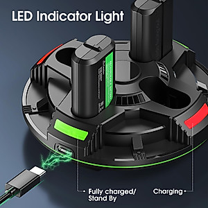 MAMPO 4x1800mAh Rechargeable Battery Pack for Xbox Controller, Xbox Battery Pack Charger Station, Compatible with Xbox Series X/S, Xbox One Elite, Xbox One X/S, Xbox One