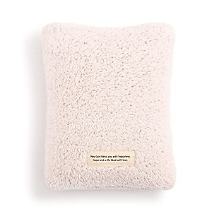 DEMDACO Love Prayer Blush Pink 12 x 10 Plush Fabric Throw Pillow with Bookmark