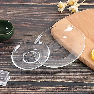 STOBOK 4pcs Clear Coffee Plates Round Cup Saucers Small Glass Plates Snack Plates Coffee Tea Saucer Drinkware Coffee Tea Dish for Home Kitchen