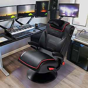 VON RACER Video Game Chair with Speakers, 2.1 Audio Foldable Floor Gaming Chair, Pedestal PC Chair 2 Speakers and 4” Subwoofer