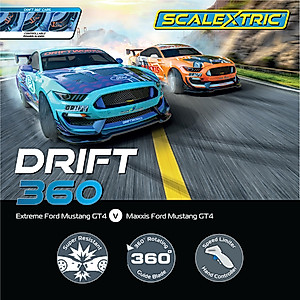 Scalextric C1421M Drift 360 Race Set - Mains Power Slot Car Race Track Sets, 1:32 Scale Set, Electric Racing Toys for Adults or Kids, Racetrack Games, Cars Gifts for Boys or Girls, Age 8+