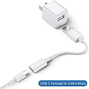 USB C Female to USB Male Adapter (3-Pack),Type C to USB A Charger Cable Adapter,Compatible with iPhone 14 Pro 13 12 11 Plus Max,iPad,Samsung Galaxy Note 10 S23 S22 S21 Plus Ultra,Google Pixel(White)