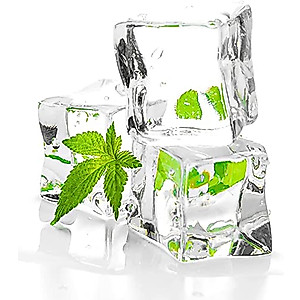 DomeStar Clear Fake Ice Cubes, 20 PCS 1.0" Plastic Ice Cubes Acrylic Clear Ice Rock Diamond Crystals Square Fake Ice Cubes Display for Summer Home Decoration Wedding Centerpiece Vase Fillers