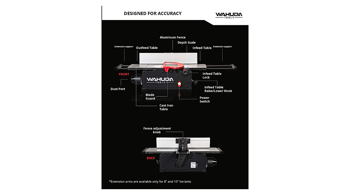 Wahuda 10-Inch Benchtop Jointer - Precision Woodworking Tool