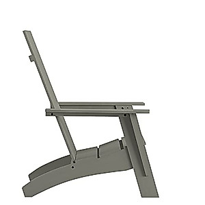 Flash Furniture Set of 4 Sawyer Modern 2-Slat Back Adirondack Chairs - Gray All-Weather Poly Resin Lounge Chairs