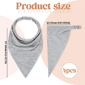 Gjinxi Elastic Scarf Headband 4Pcs Triangle Bandana 13 Inch Large Boho Head Scarves Non Slip Headpiece Summer Hair Kerchief Wraps Solid Color Stretch Hair Accessories Fit Teen Girls Travel Party