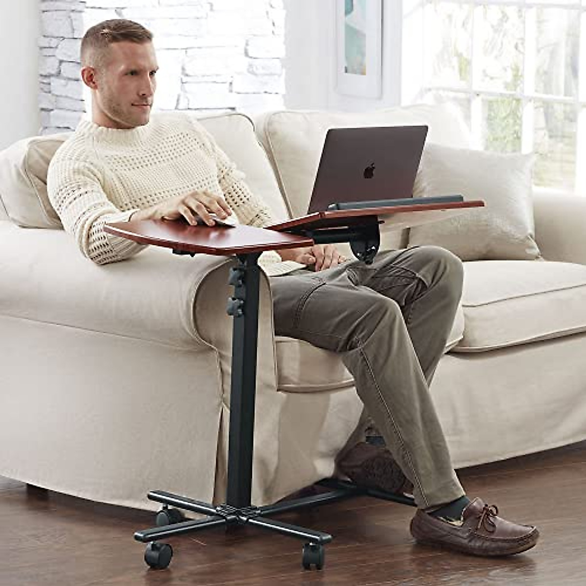 OneSpace Angle and Height Adjustable Laptop Computer, Dual Surface, Cherry Red