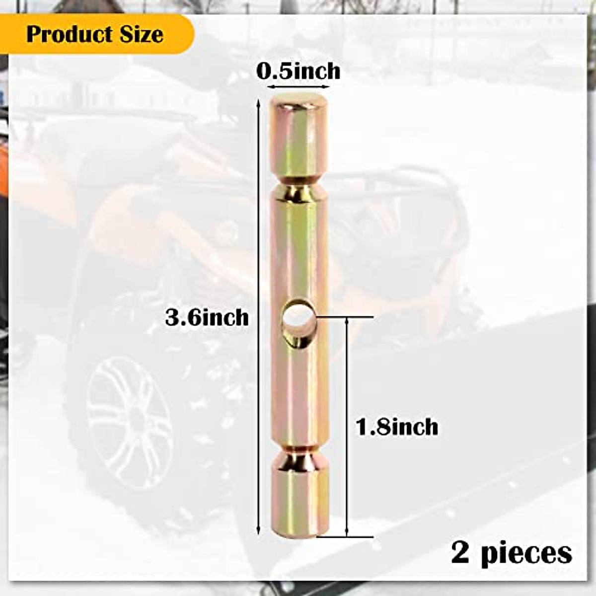 2 Pcs Pro Shear Pin for Polaris ATVs Snow Plow Glacier,Replacement Snow Plow Shear Pin Accessories Compatible with Polaris ATV 2015-2019 Sportsman Replace 2205063