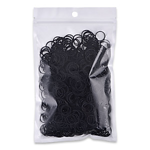 Hicarer 1000 Mini Rubber Bands Soft Elastic Bands for Kid Hair Braids Hair (Black）
