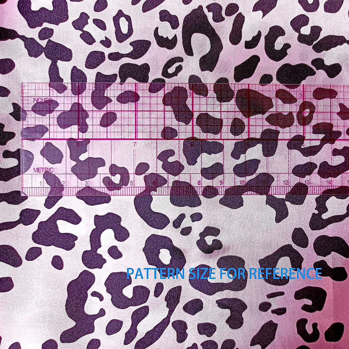 Satin Print Fabric Cheetah Pattern for Craft and Decoration (1Yd, Pink&Black)