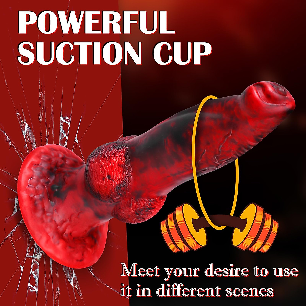 Thrusting Dildo Vibrator Sex Toys - 4IN1 Huge Monster Dildo with 7 Modes for U and G-spot, Thick Anal Dildos with Suction Cup, 8.8" Big Knot Fantasy Dildo Adult Sex Toys & Games for Women Men