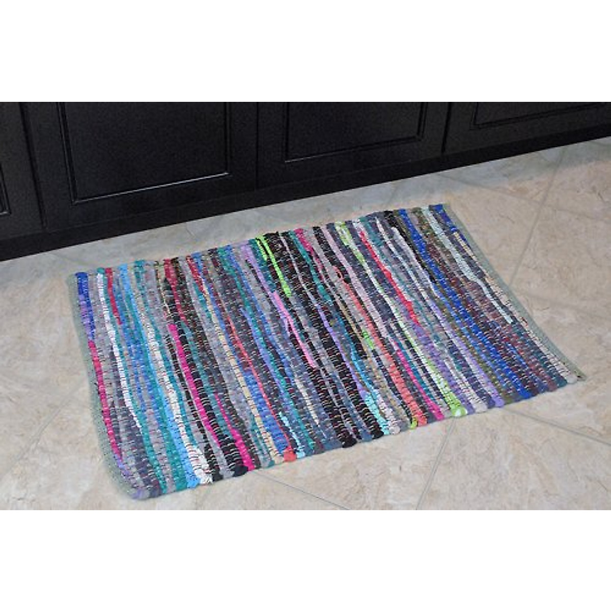 DII Chindi Home Collection Handwoven Multicolor Area Rag Rug, 20x31.5