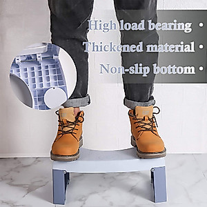 Toilet Stool Poop Stool Adult, Foldable Footstool, Potty Stool, 7-inch Bathroom Squat Stool with Scented Bead Box, Suitable for All People, Replaceable Spice Box Fits All, Blue
