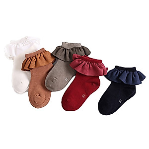 Colorful Childhood Baby Socks Toddler Girls Princess Ruffles Short Socks (2-4T(M), Style B)