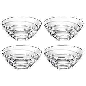 Barski Glass Bowl - For Dessert - Salad - Pasta - Fruit - Nuts - Chocolate - Set of 4 Bowls - Designed - 6.25" Diameter - Made in Europe