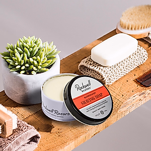 Rockwell Babershop Shaving Soap | Formulated with Shea Butter, Coconut Oil & Wheat Protein for Smooth & Soothing Wet Shave | Ideal for Sensitive Skin & Thick Beards