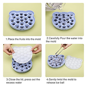 Frozen Breastmilk Cube Mold,100% Food Grade Silicone Ice Cube Tray with Lid,BPA Free Safe for Baby Toddler Kid, Extra Fixture Points Lid and Easy Release Tab Blue - Dilovely