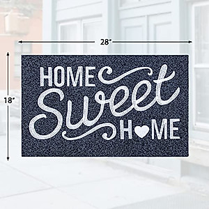 AAZZKANG Front Door Mat Non Slip Welcome Mats Outdoor Home Sweet Home Doormat with Rubber Backing Easy to Clean Indoor Mats for Entrance High Traffic Areas Entry Grey