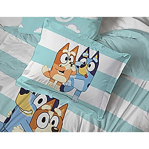 Jay Franco Bluey & Bingo 5 Piece Twin Size Bed Set - Includes Comforter & Sheet Set - Super Soft Kids Bedding Fade Resistant Microfiber (Official Bluey Product)