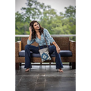 Myra Bag Bewitching Hues Small & Crossbody Bag Upcycled Canvas, Leather, Cowhide & Rug S-2178