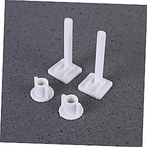Mikikit 4 Pcs Toilet Hinge Bolt Set Plastic Screws and Nuts for Toilet Seat Installation