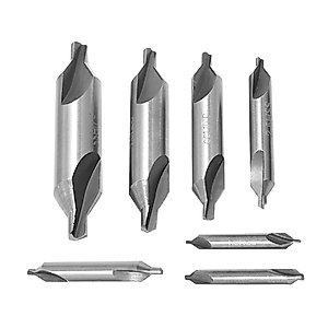 Saihisday 7PCS Center Drill Bits Set M2 HSS Centering Starter Drill Bit 60-Degree Countersink Tools for Lathe Metalworking