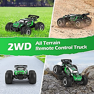 Rcjoyou RC Cars,All Terrain Remote Control Car,2WD 2.4 GHz Off Road High Speed 20 Km/h RC Monster Truck Racing Cars with LED Headlight and Two Batteries, Xmas Gifts for Kid and Adults