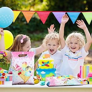 Colarr 50 Pcs Ice Cream Gift Bags Ice Cream Party Favor Bags Ice Cream Birthday Candy Bags Sweet Ice Cream Goodie Bag for Summer Ice Cream Theme Girls Birthday Baby Shower Wedding Party Supplies Decor