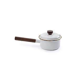 Barebones Enamel Saucepan/steelpan - Steel Cooking Pot For In The Kitchen And Camping, Durable Suace Pan With Lid