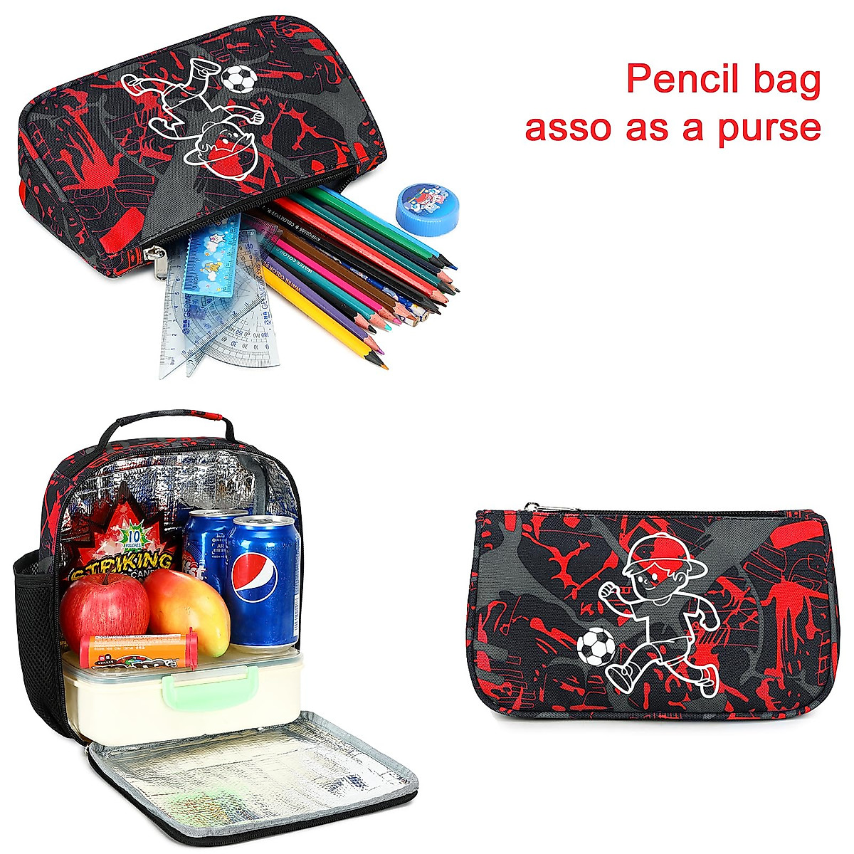 Kids Backpack for School Boys Girls Space Preschool Bookbag with Lunch Box Pencil Case Set Elementary Backpacks Kindergarten School Bags (Astronaut-Navy Blue)