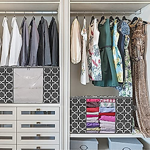 GhvyenntteS Clothes Storage Bag 3 Pack Large Capacity Organizer with Reinforced Handle Thick Fabric for Blankets, Sweater , Foldable Comforter Storage Bags with Sturdy Zipper & Clear Window, 100L, Grey