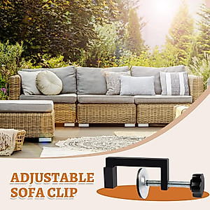 GJL 6 PCS Outdoor Furniture Clips for Wicker Sectional, Adjustable Sectional Couch Connectors Clips to Hold Wicker Furniture Together, Wicker Patio Furniture Clips Couch Clamps for Sectionals.