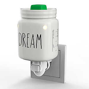 STAR MOON Mason Jar Candle Warmer for Rae Dunn Inspired Decor Wax Warmer for Scented Wax Plug in Wax Warmer with One More Bulb Home Decor Wall Decor White (Dream)