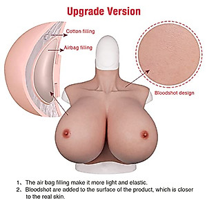 EQAIWUJIE Huge Z Cup Silicone Breastplate For Crossdresser Drag Queen cosplay (Ivory, Z Cup)