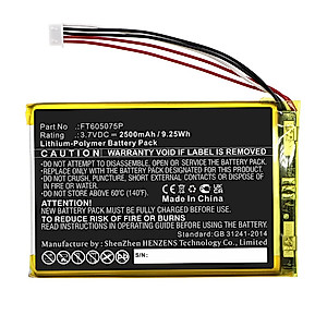 Synergy Digital Baby Monitor Battery, Compatible with Vtech RM7764HD Baby Monitor, (Li-pol, 3.7V, 2500mAh) Ultra High Capacity, Replacement for Vtech FT605075P Battery