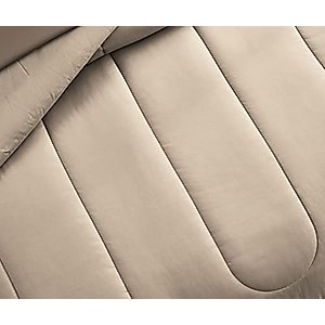 Maple&Stone Twin XL Comforter Set 5 Pieces Bed in a Bag - Down Alternative Bed Set with Sheets, Pillowcase & Sham, Soft Reversible Duvet Insert for Twin XL Bed, Khaki