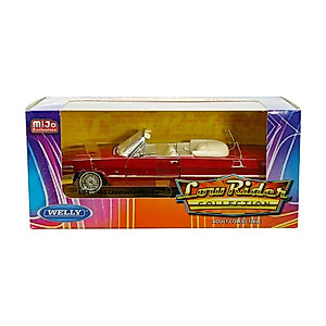 Welly Diecast 1963 Chevy Impala SS Convertible Red Metallic Low Rider Collection 1/24 Diecast Model Car by Welly 22434 LRW