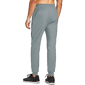 BALEAF Men's Joggers Athletic Pants Lightweight Running Hiking Pants Workout Training Gym Quick Dry Zipper Pockets Light Gray M