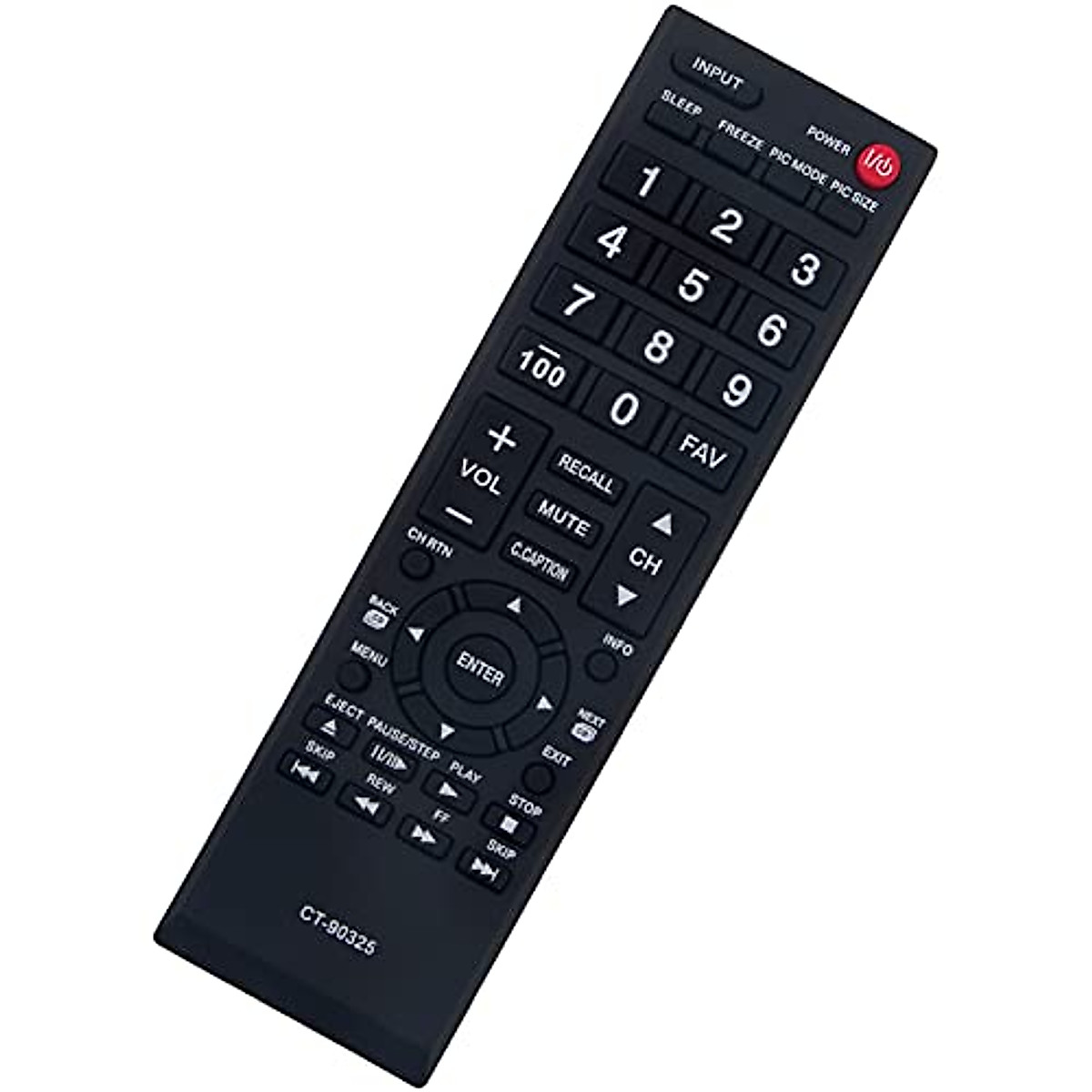 CT-90325 Replace Remote Control fit for Toshiba TV 32C110U 40E210U 46G310U 55G310U 32C120U 40E220U 32E200U 32E20U 37E200U 37E20U 40E200U 40E20U 32C100U 32DT1U 40FT1U 32DT2U 40FT2U 32L1300U 32L1350U