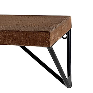 Safavieh Home Collection Banria Modern Rustic Brown/Black Floating Display Wall Shelf (Set of 2)