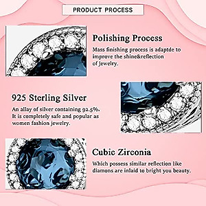 MICOO 925 Sterling Silver Sparkling Clear Charms Beads, Heart-shaped Circular Design With Cubic Zirconia Fit Pandora Original Bracelet Necklace, Gift for Women