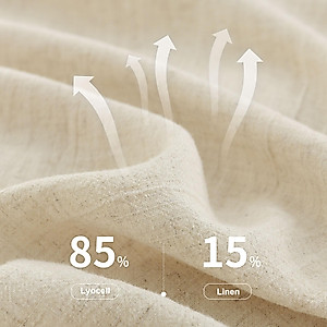 Grassix Linen Duvet Cover King Size - Soft Duvet Cover Set, Breathable Linen Comforter Cover, Luxury Bedding Set for Housewarmings Gift Natural Linen 104"x90"