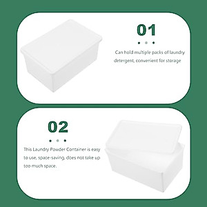 JOINPAYA Box Sheet Laundry Storage Box Drawer Organization Bucket Storage Container Laundry Powder Bin Laundry Powders Holder Sundries Storage Bucket White With Cover Plastic Drum