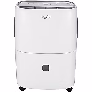 Whirlpool 20-Pint Portable Dehumidifier with Auto-Shutoff & Timer, Home Dehumidifier and Moisture Absorber For Basement, Garage, Living Room in White