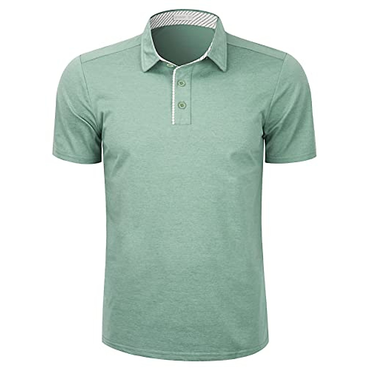 LE VONFORT Mens Quick Dry Performance Golf Polo Shirts Short Sleeve Summer Casual Athletic Collared Shirt Light Green X-Large